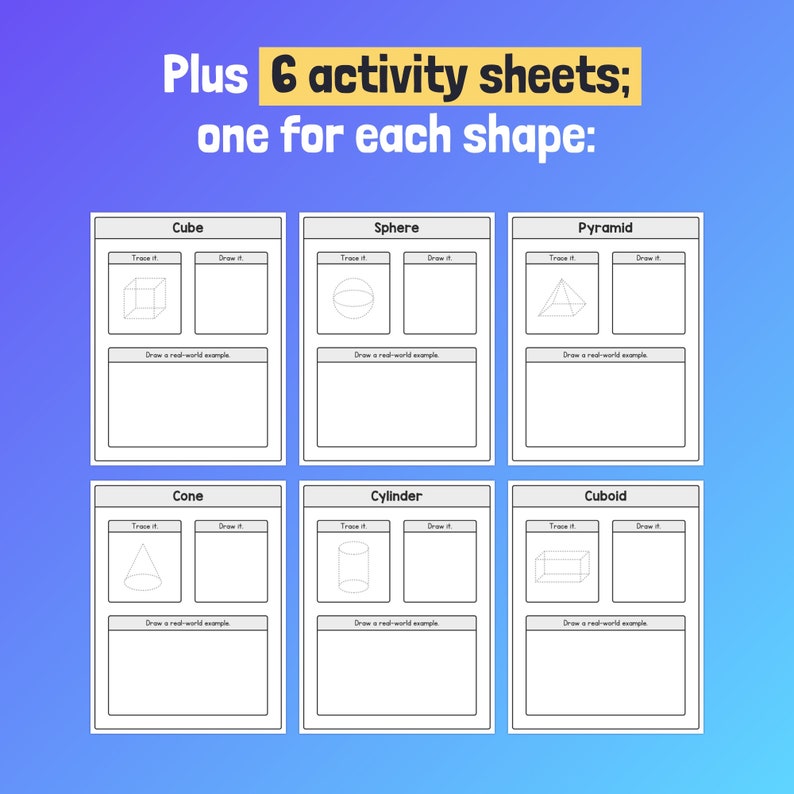 3D Shapes Worksheets | 1st - 3rd Grade 3 Dimensional Shapes Unit, 3D ...