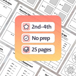 No Prep Division Worksheets | 2nd, 4th, 3rd Grade Division Activities ...