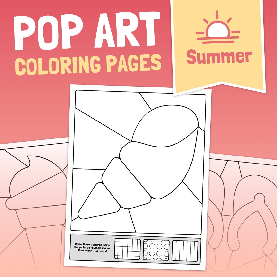 No Prep Pop Art Summer Coloring Pages | 1st, 2nd, 3rd Grade Summer ...