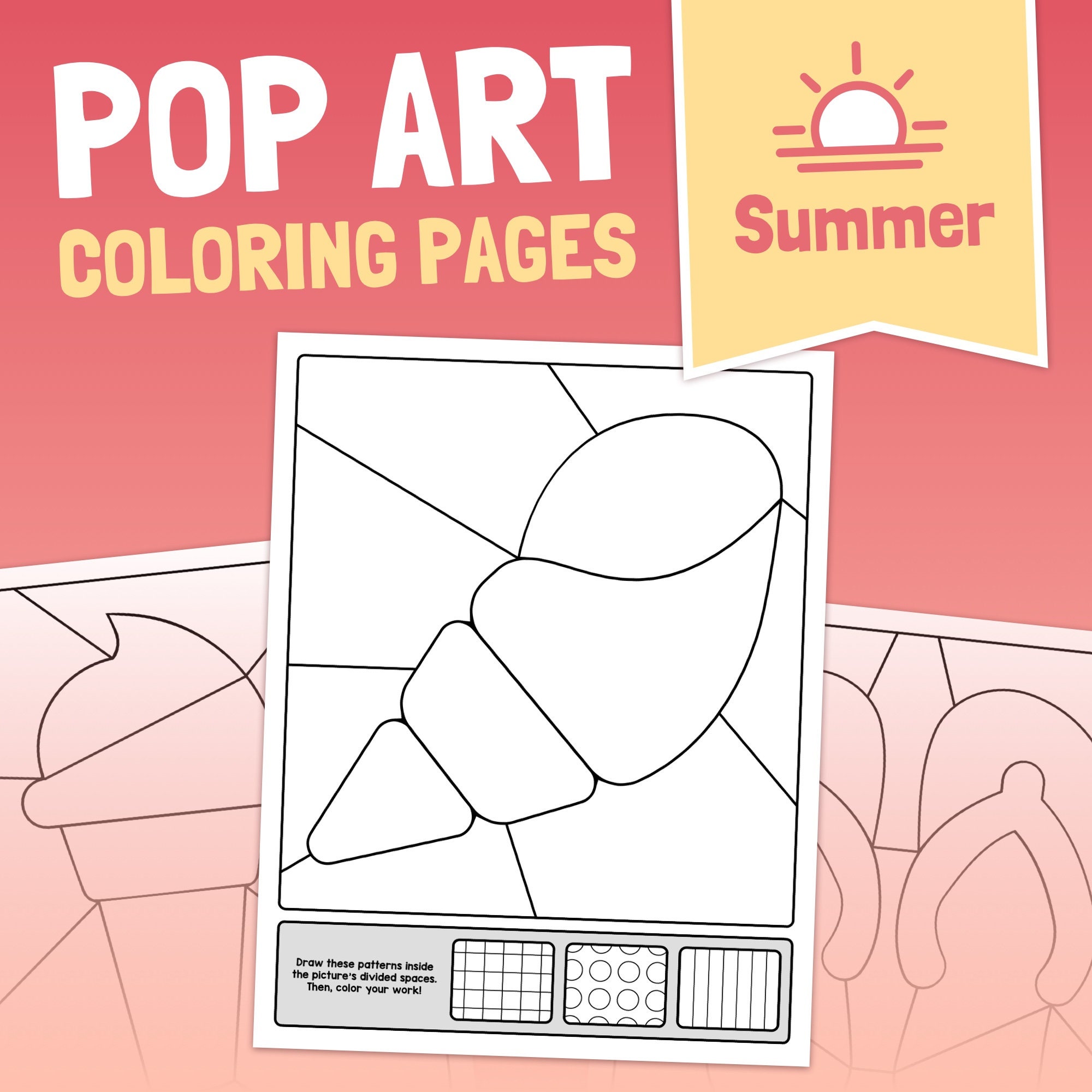 No Prep Pop Art Summer Coloring Pages | 1st, 2nd, 3rd Grade Summer ...