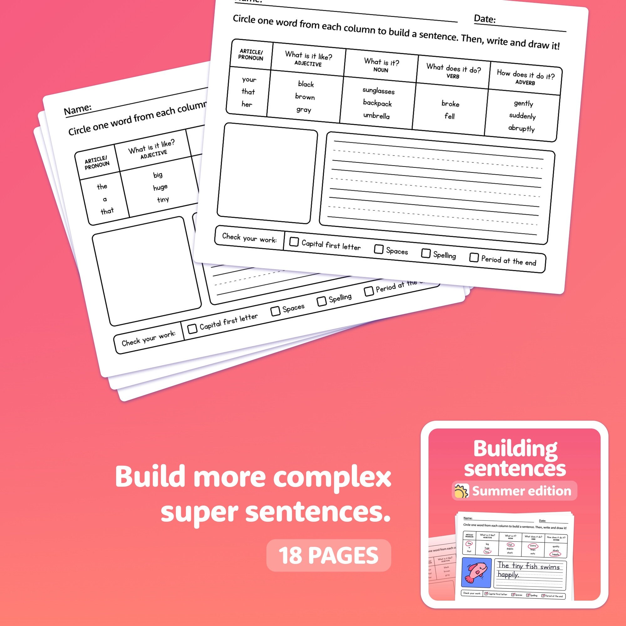 2nd Grade Summer Literacy Review | Second Grade Summer Packet | Summer ...