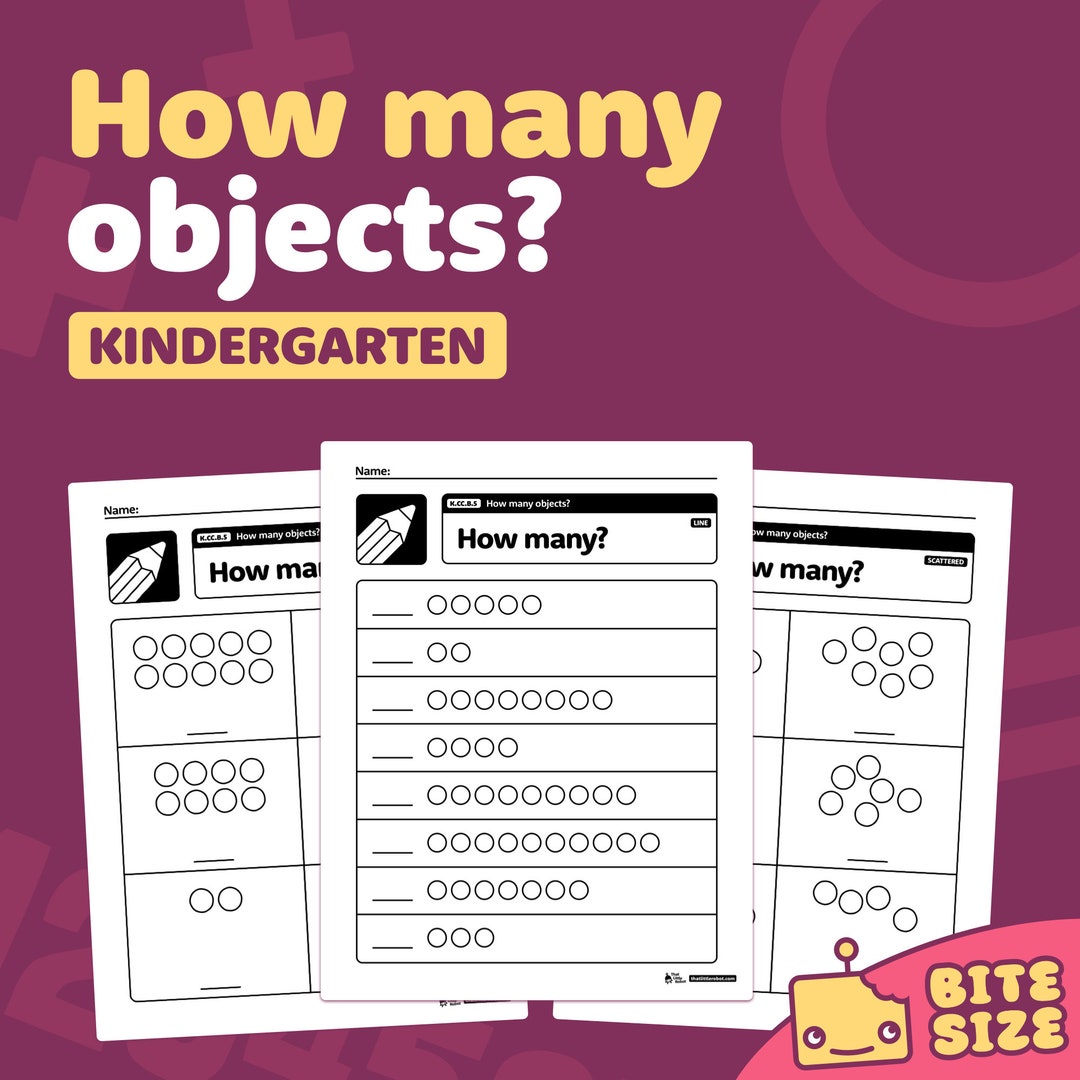 How Many Objects Worksheets | Kindergarten Math Centers, Number Sense ...