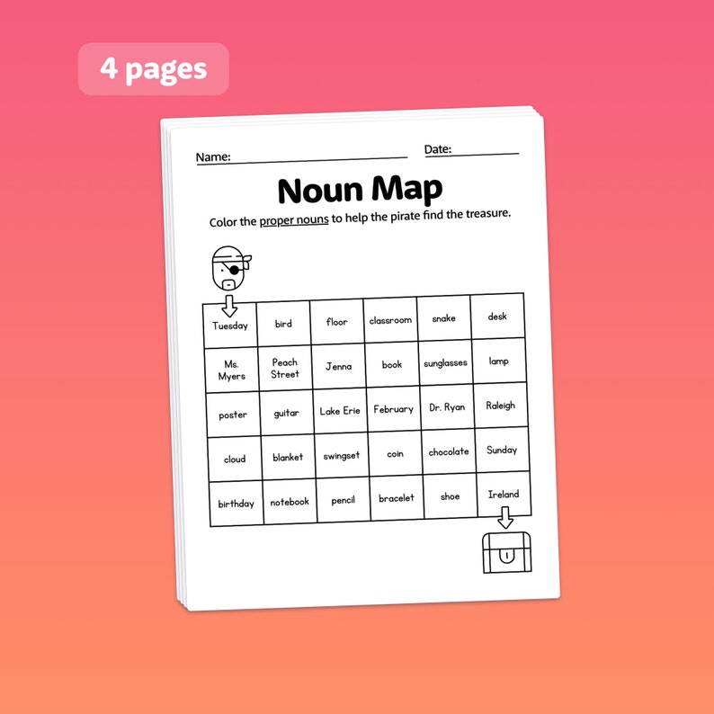 Common and Proper Nouns Worksheets 1st & 2nd Grade Grammar Activities ...