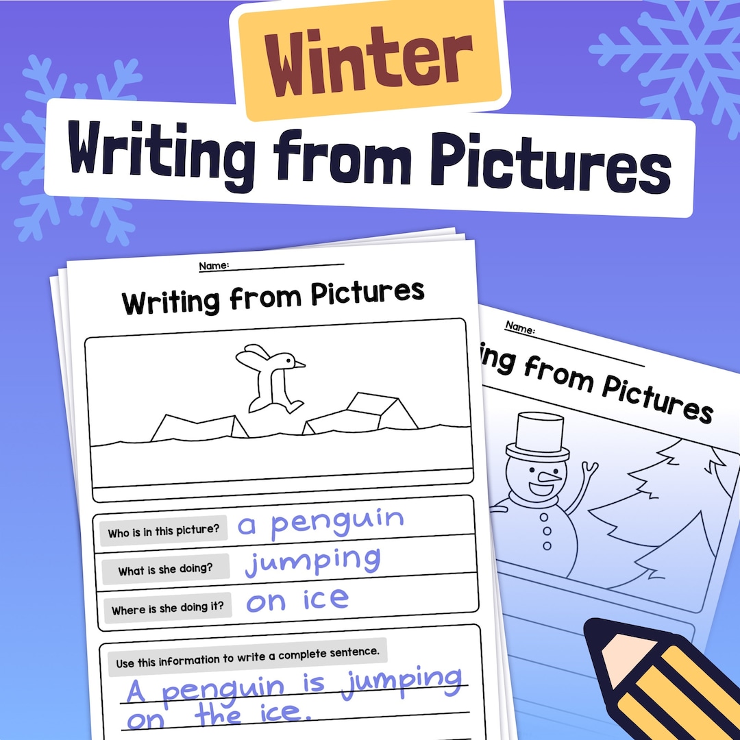 Winter Sentence Writing From Pictures | Kindergarten, 1st, 2nd Grade ...