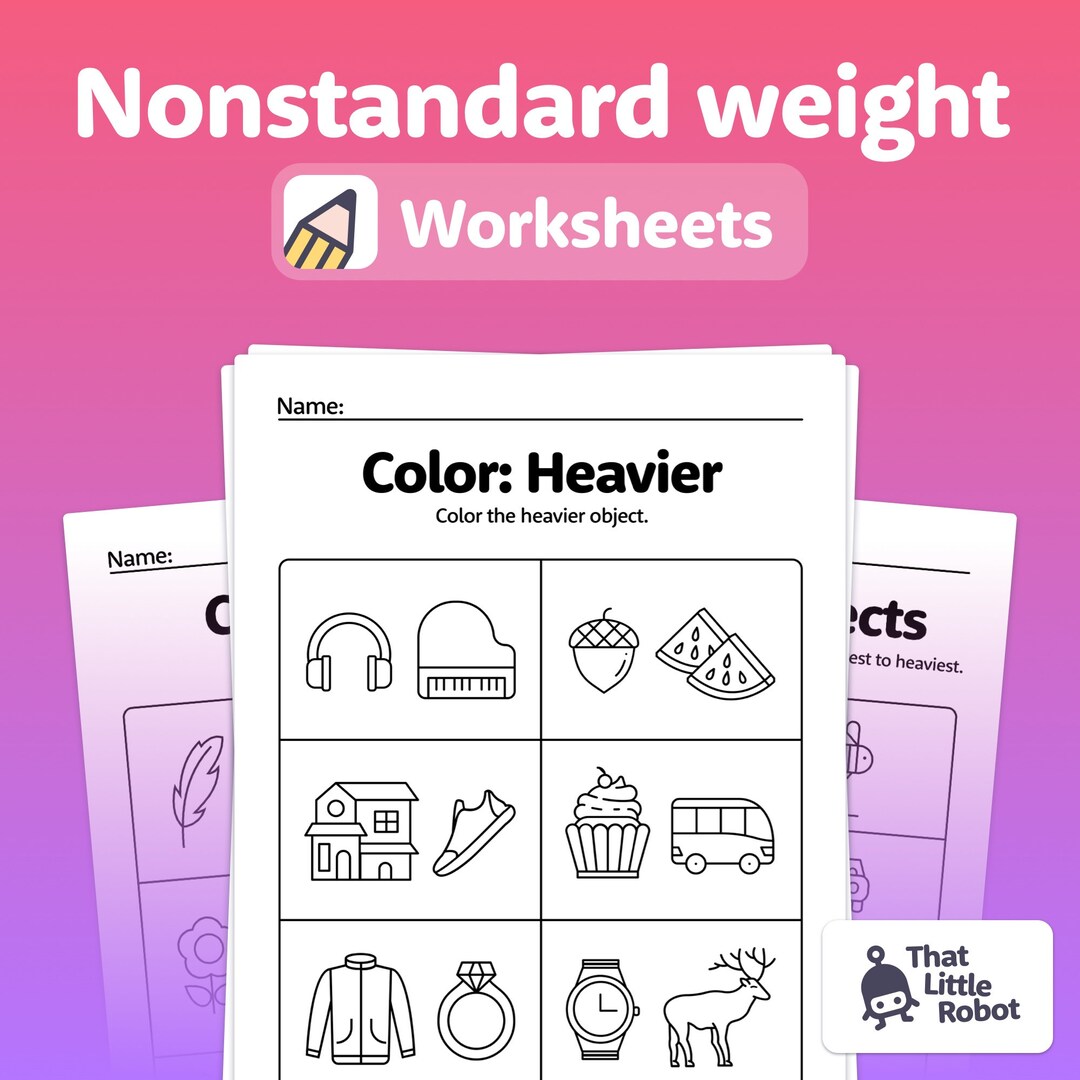 Nonstandard Weight Worksheets | 1st Grade & Kindergarten Measurement ...