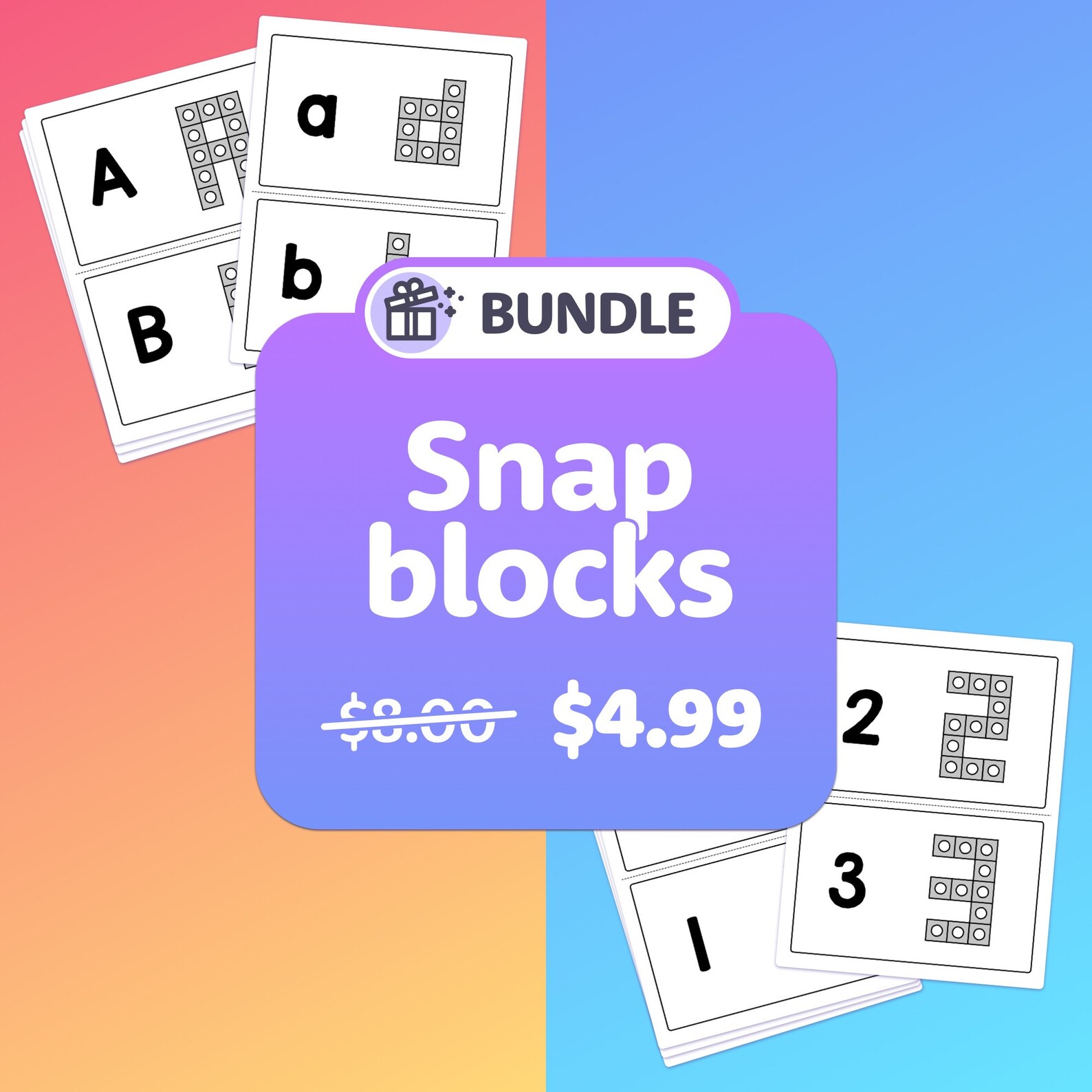 No Prep Snap Blocks Bundle Alphabet Morning Bin Activity Pre-k ...