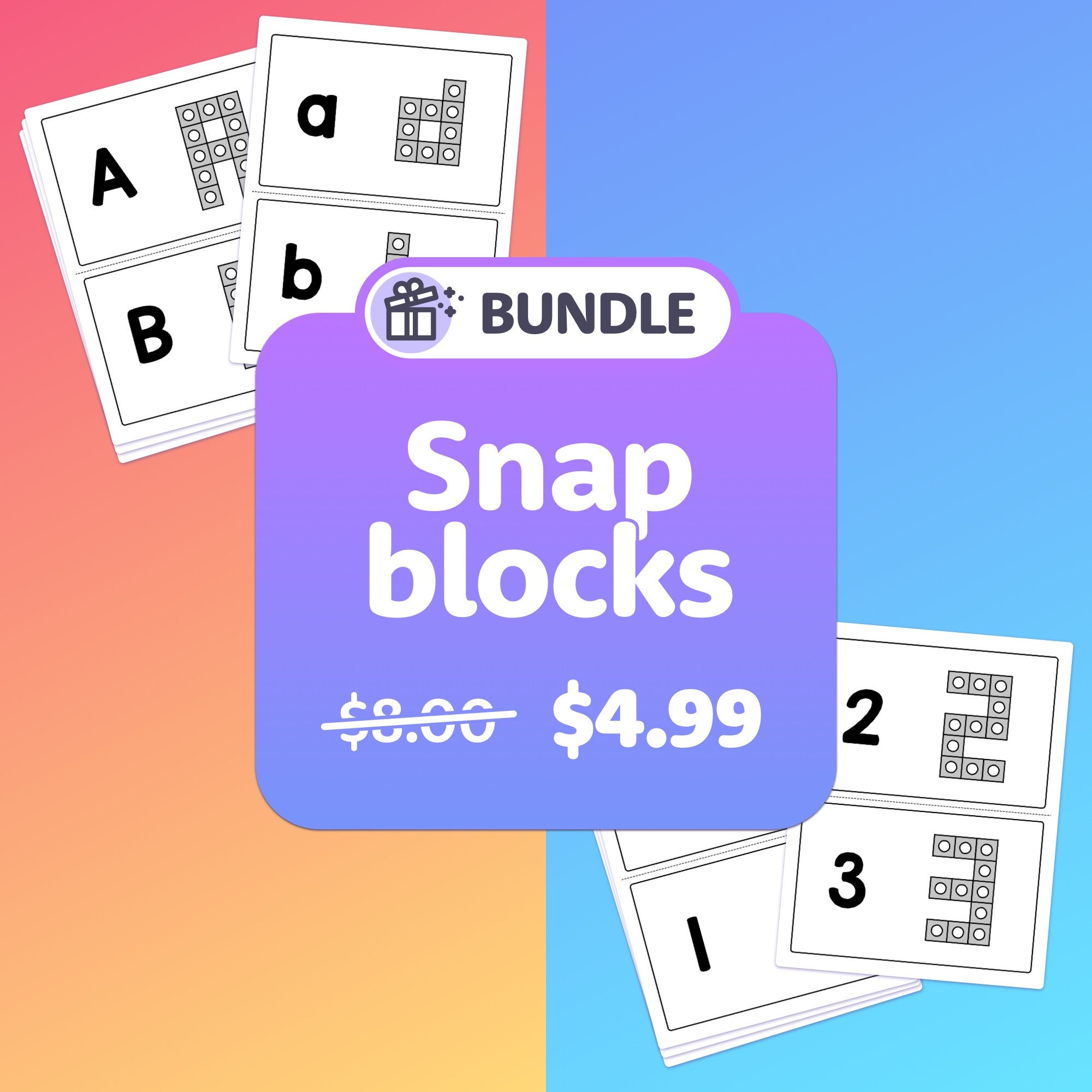 No Prep Snap Blocks Bundle Alphabet Morning Bin Activity Pre-k ...