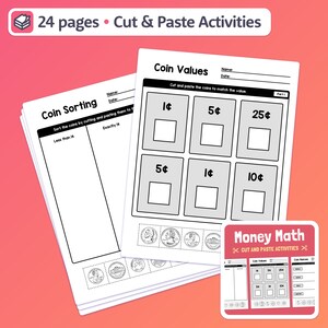 Money Math Bundle | Kindergarten, 1st, 2nd Grade US Coin Worksheets ...