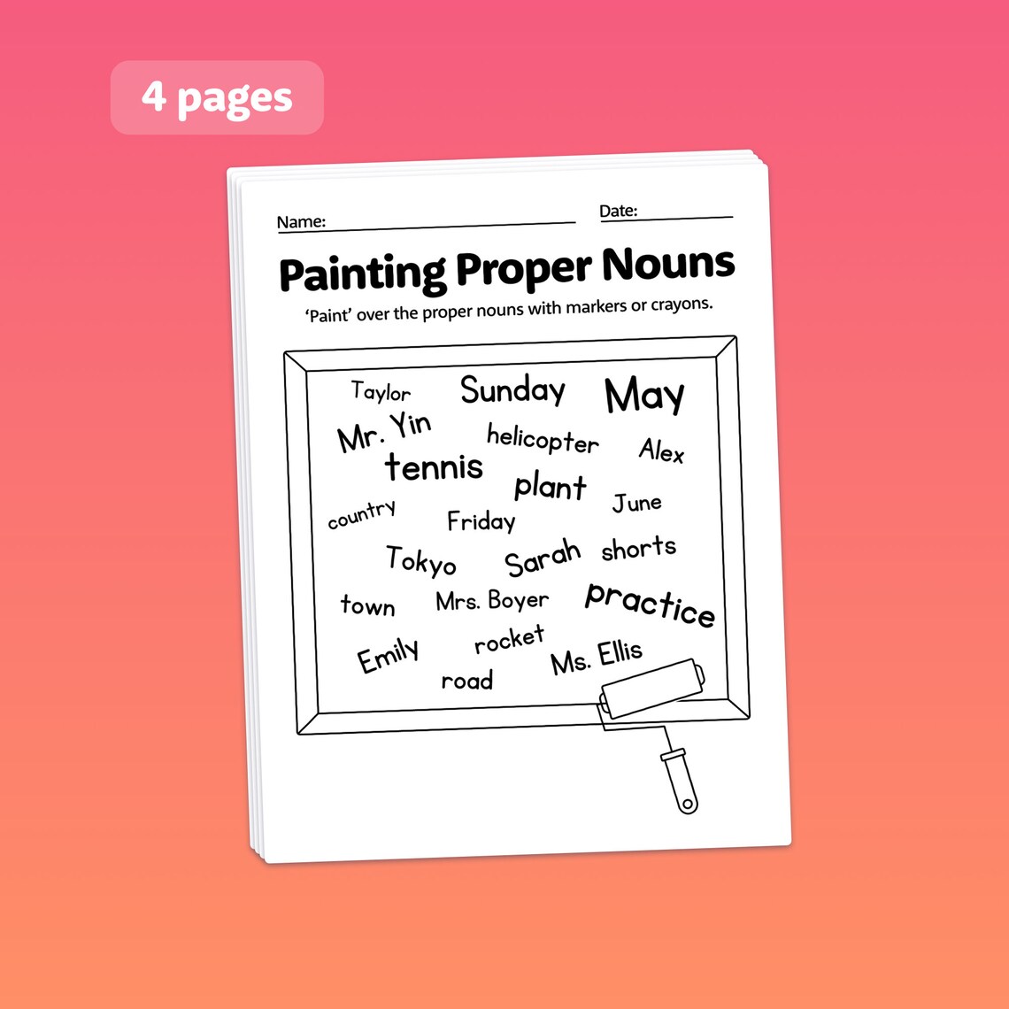 Common and Proper Nouns Worksheets 1st & 2nd Grade Grammar Activities ...