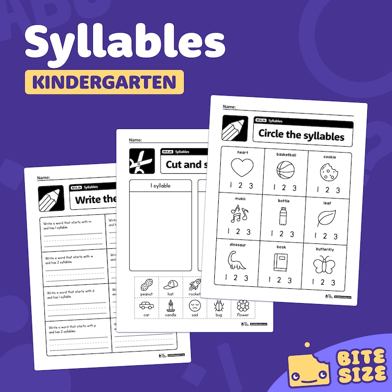 Syllables Worksheets | Kindergarten Count, Blend, and Segment Syllables ...