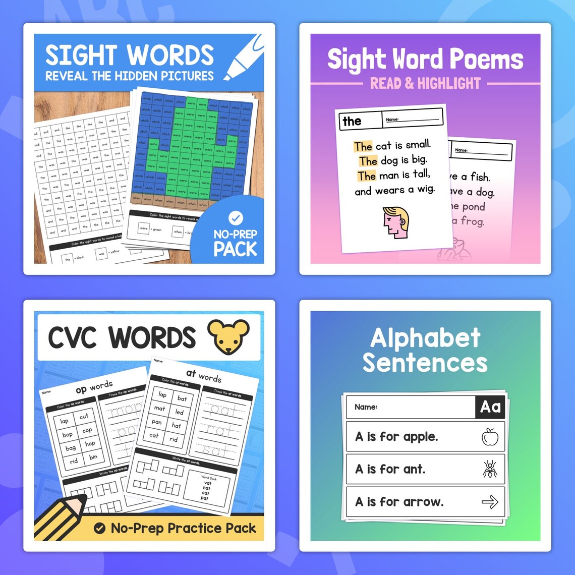 Kindergarten English Worksheets, Activities & Centers | ELA Literacy ...