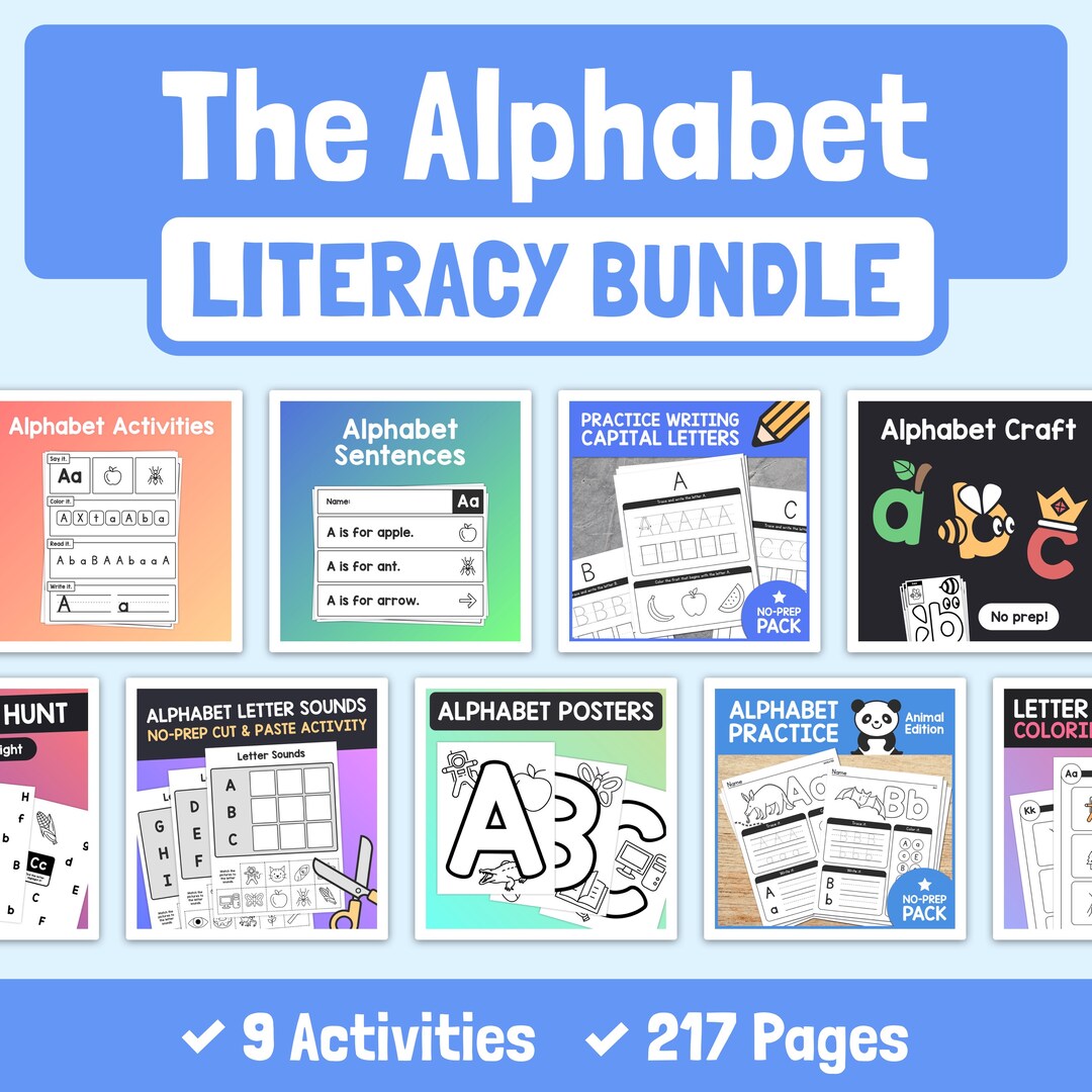 Alphabet Literacy Bundle | Pre-k, Kindergarten, 1st Grade English ...