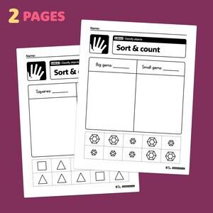 Classify Objects Worksheets | Kindergarten Math Centers, Sorting Shapes ...