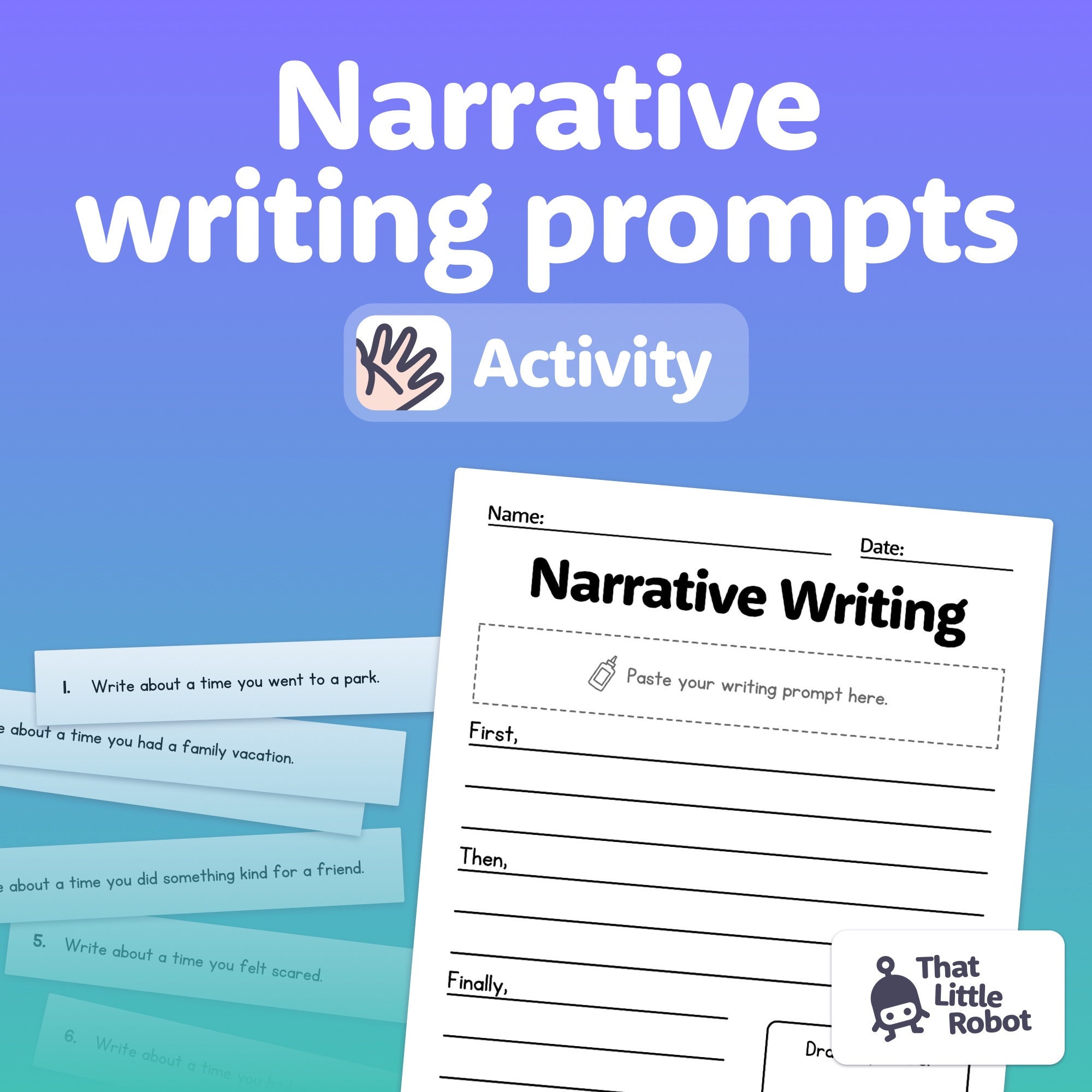 Narrative Writing Prompts | Differentiated 2nd & 3rd Grade Personal ...