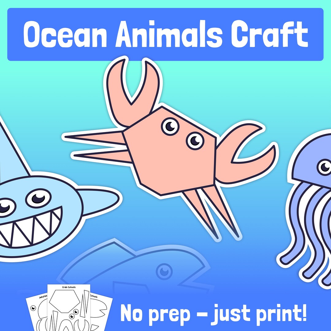 Ocean Animal Craft | K, 1st, & 2nd Grade Fine Motor Skills Activity ...