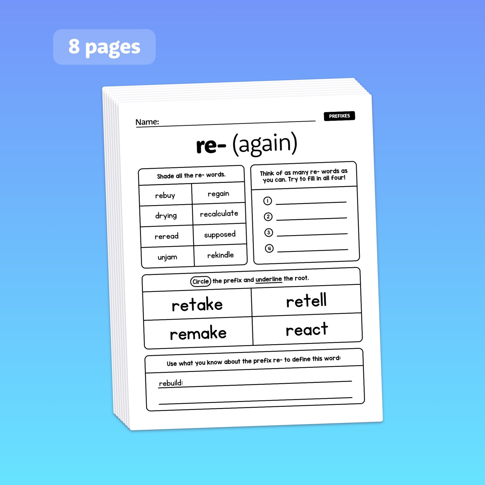 2nd & 3rd Grade Prefixes and Suffixes Worksheets | Grammar Worksheets ...