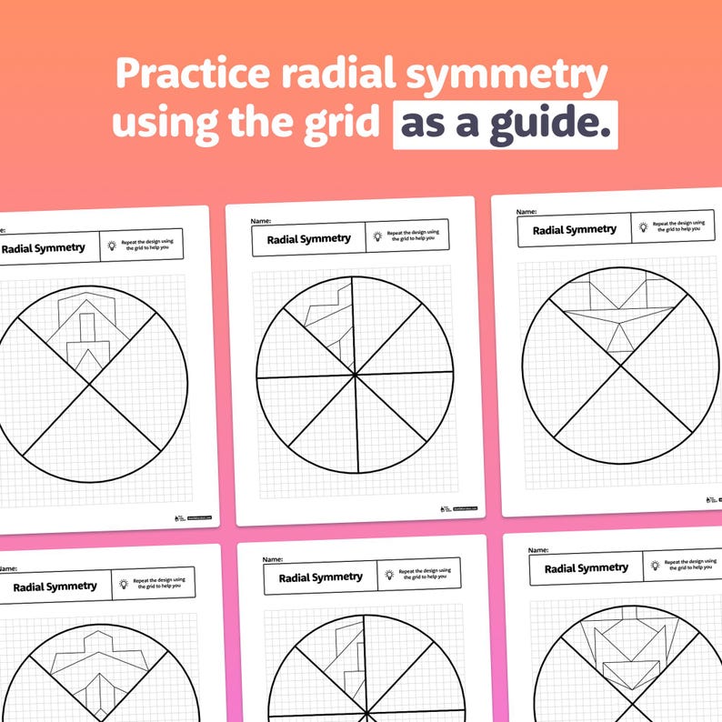 Rotational / Radial Symmetry Worksheets for 3rd & 4th Grade | Geometry ...