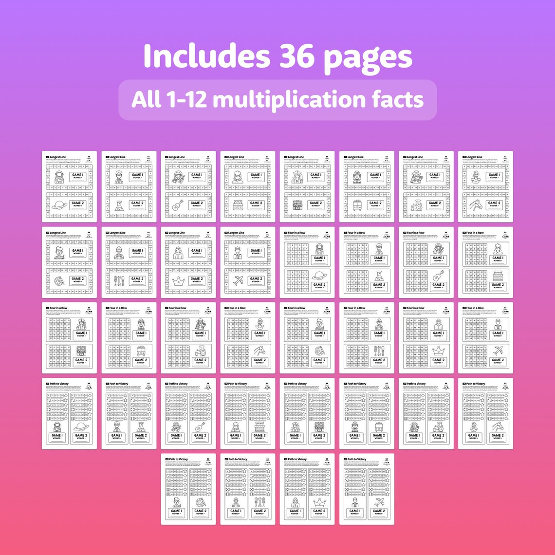 No Prep Multiplication Games | Fact Fluency Math Games, Multiplication ...