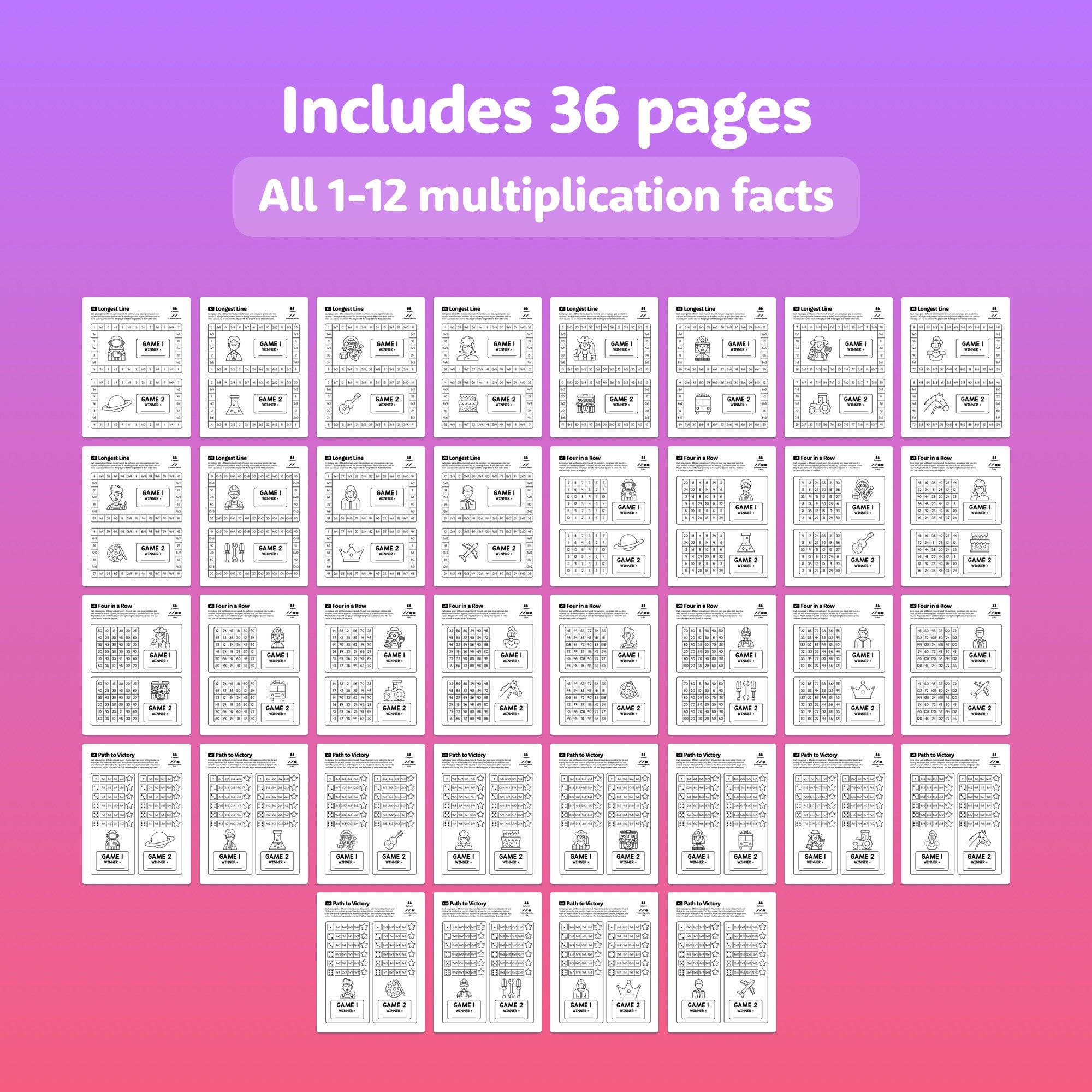 No Prep Multiplication Games | Fact Fluency Math Games, Multiplication ...