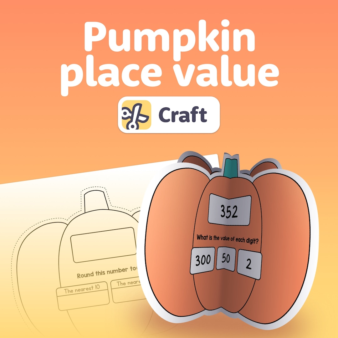 Fall Place Value Craft | Autumn Place Value Activity, Halloween Place ...