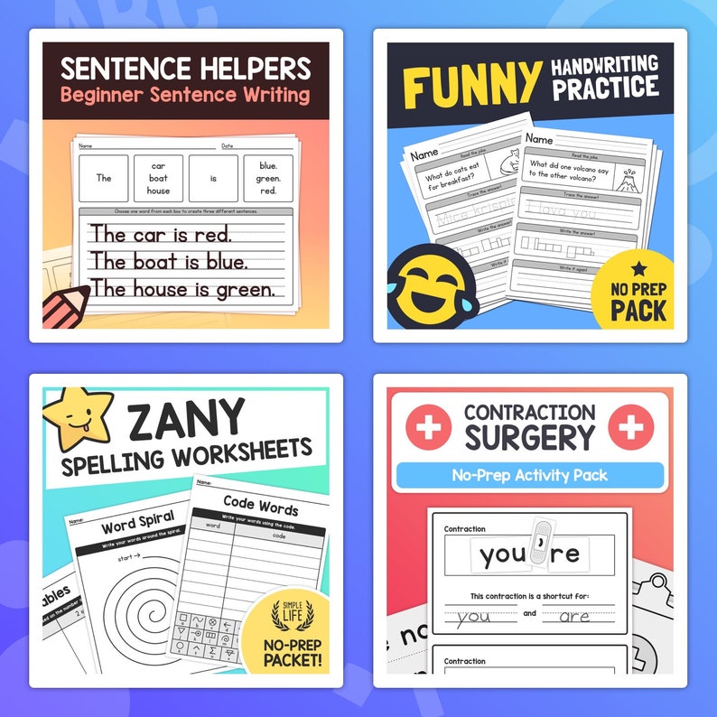 1st Grade English Worksheets, Activities & Centers | ELA Literacy ...
