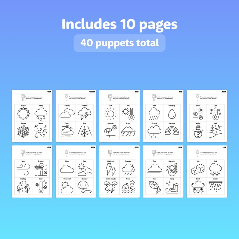 Weather Craft Puppets | Pre-k & Kindergarten Science Center | Easy ...