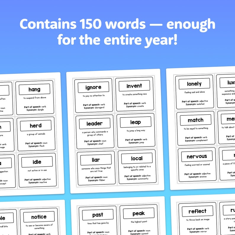 2nd Grade Vocabulary | 2nd Grade Daily Vocab Word of the Day, 2nd Grade ...