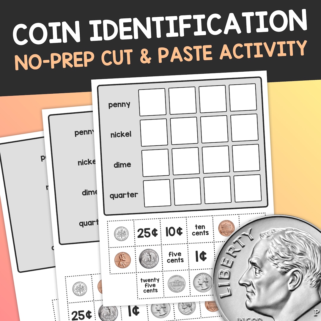 United States Coins Worksheets | Kindergarten & 1st Grade US Coin ...