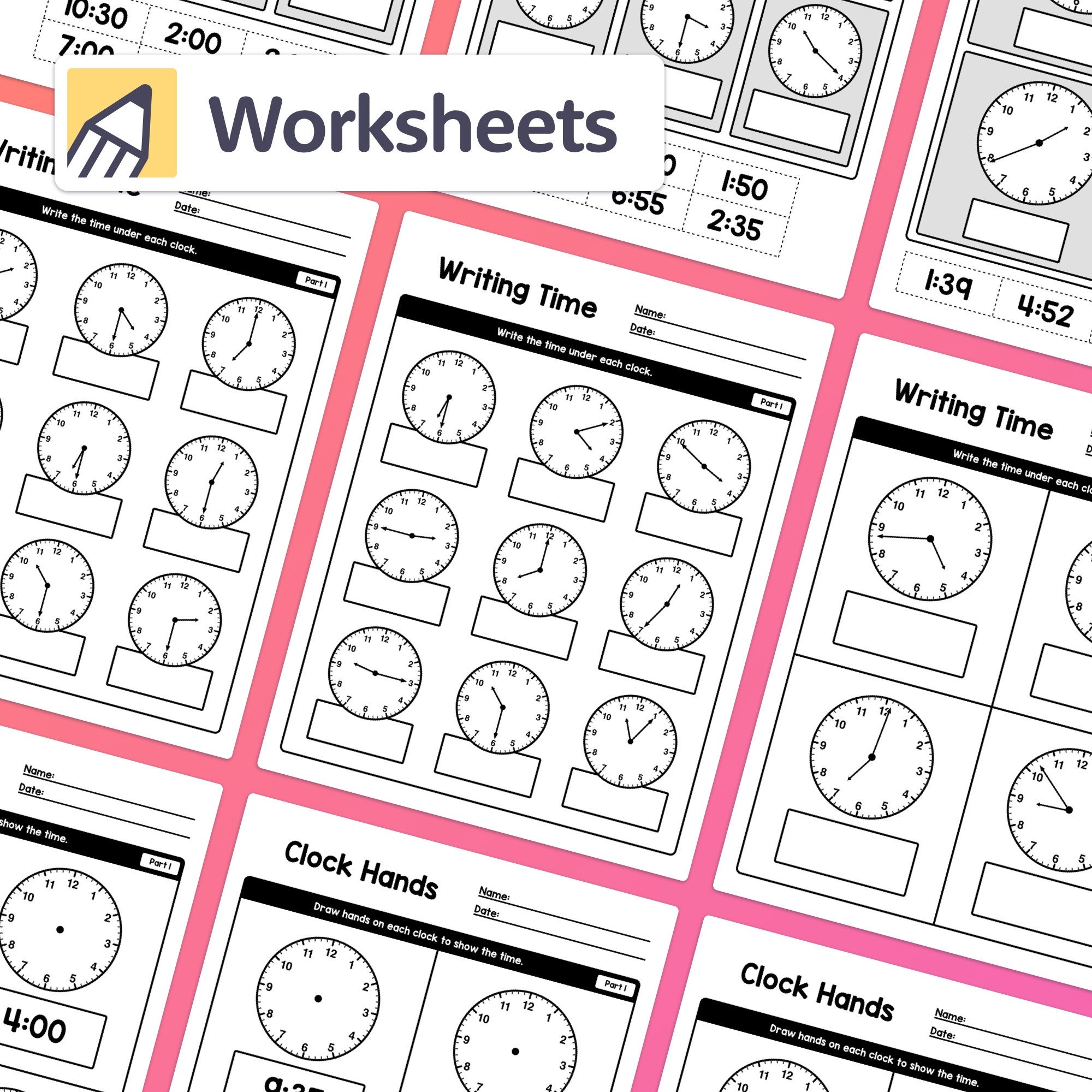 No Prep Reading Analog Clocks Unit | 1st, 2nd, 3rd Grade Telling Time ...