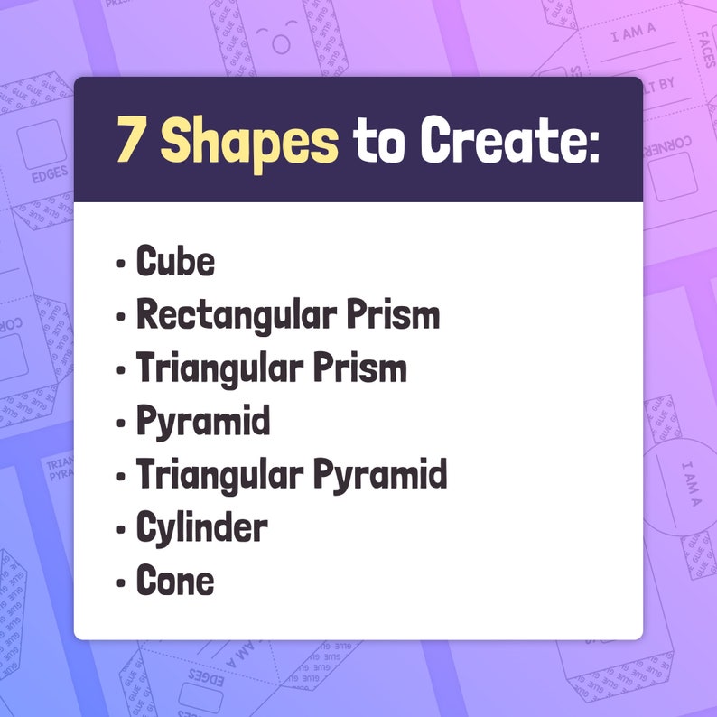 Cute 3D Shape Nets Activity | 4th, 5th, 6th Grade Cutout 3D Shapes ...