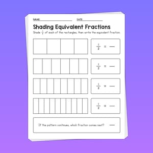 No Prep Equivalent Fractions Worksheets | Fraction Activities — 3rd ...