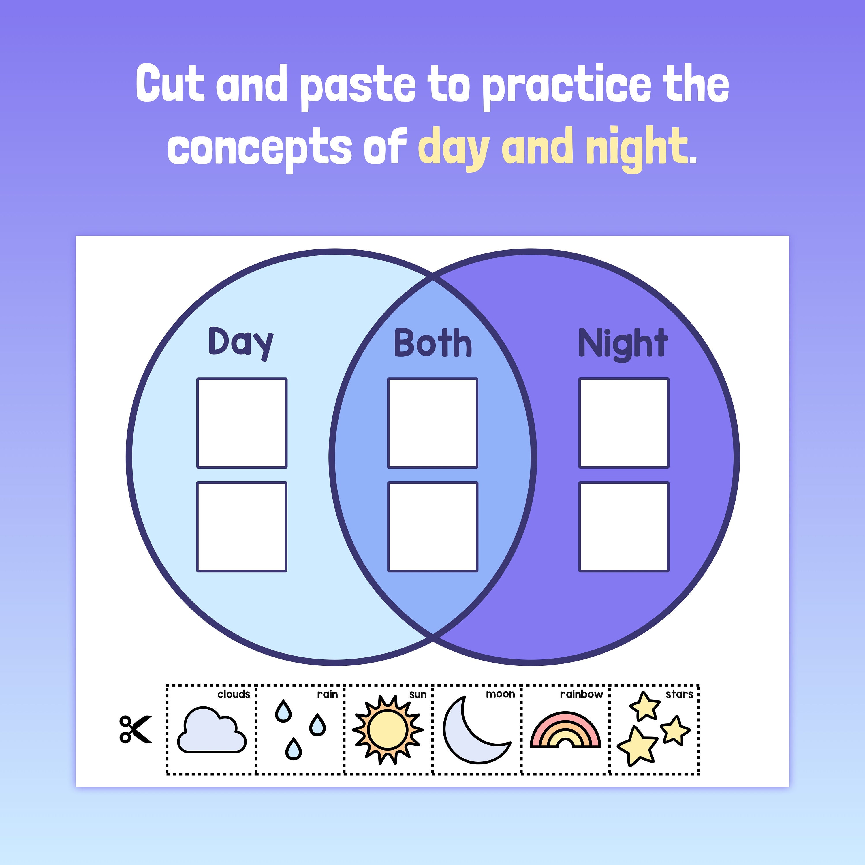 Day and Night Activity | Sorting Day & Night Sky Worksheet ...
