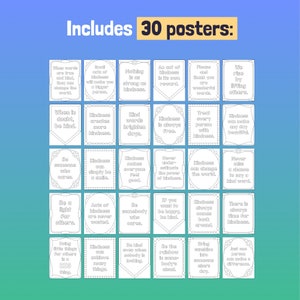 Kindness Poster Coloring Sheets Kindergarten, 1st, 2nd Grade Compassion ...
