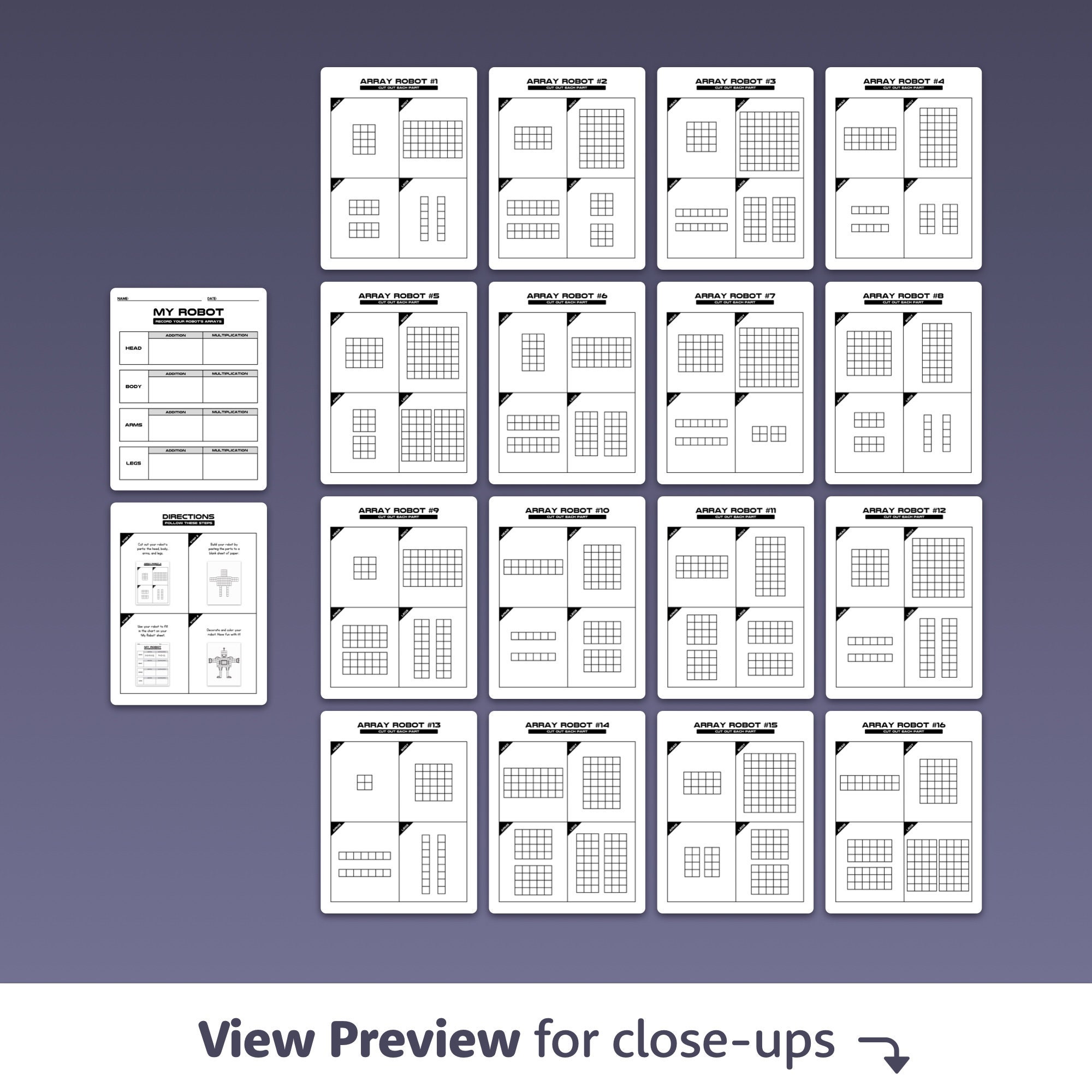No Prep Multiplication Arrays Activity | 3rd & 4th Grade Math Center ...