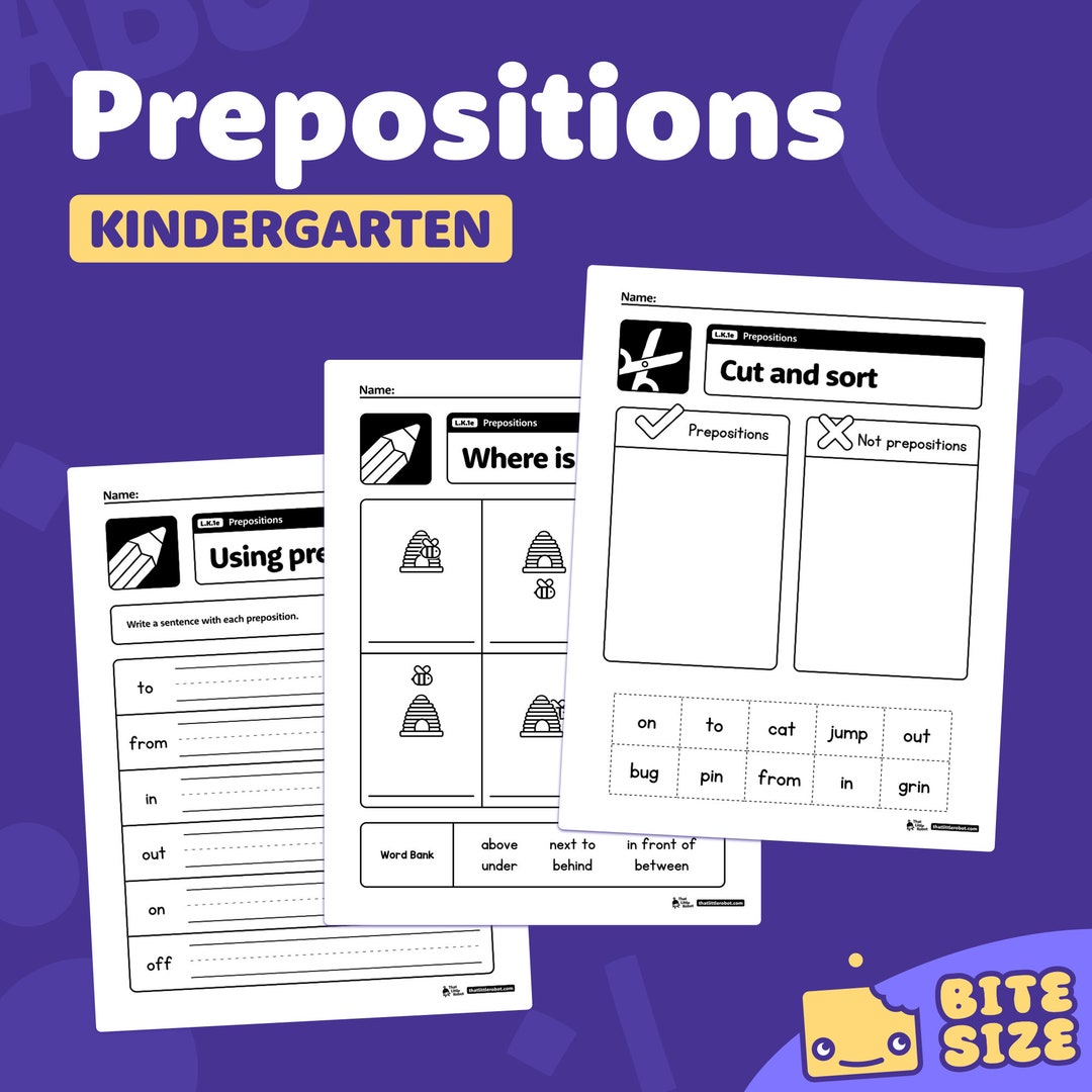 Prepositions Worksheets | Kindergarten ELA Positional Words Activities ...