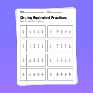 No Prep Equivalent Fractions Worksheets | Fraction Activities — 3rd ...
