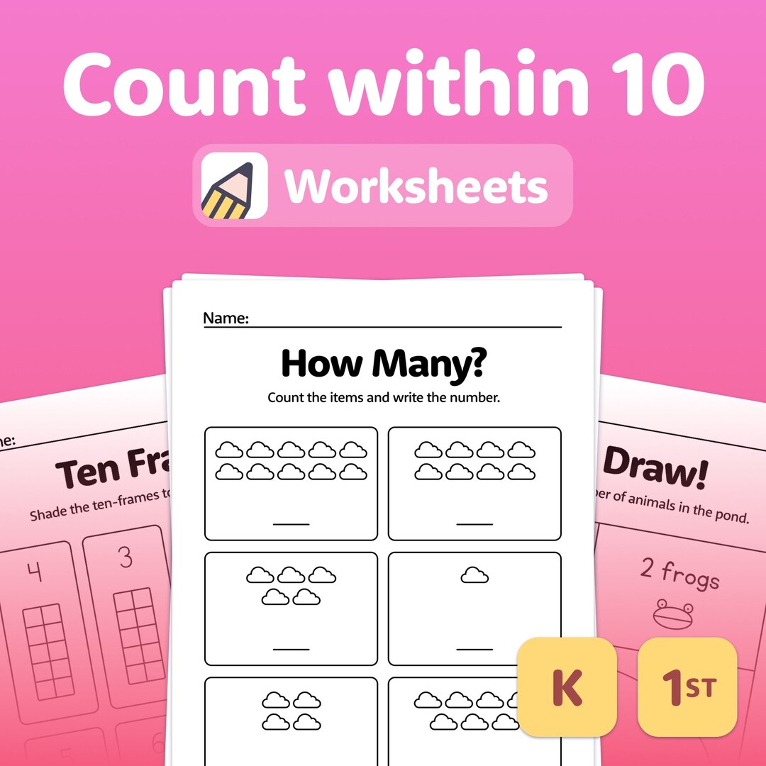 Counting Sets to 10 | Kindergarten Counting & Cardinality Worksheets ...