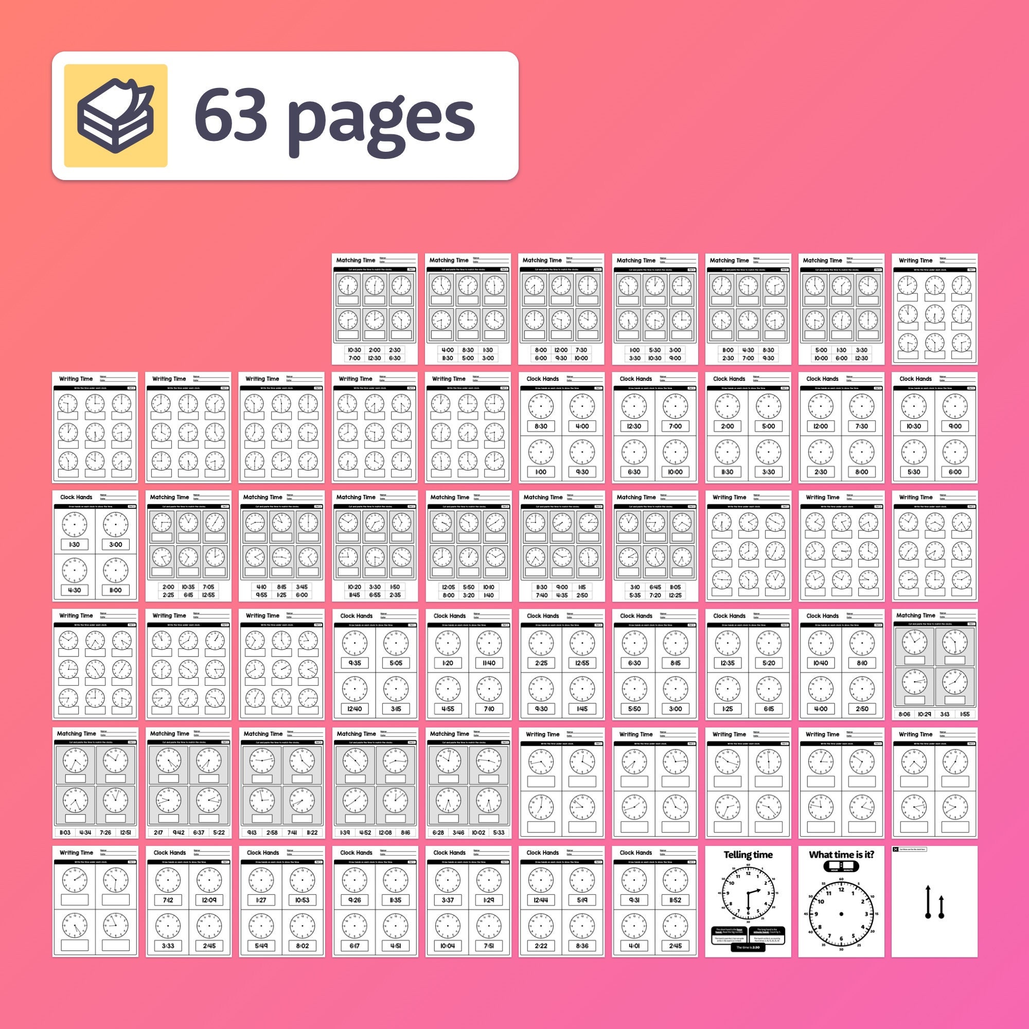 No Prep Reading Analog Clocks Unit | 1st, 2nd, 3rd Grade Telling Time ...
