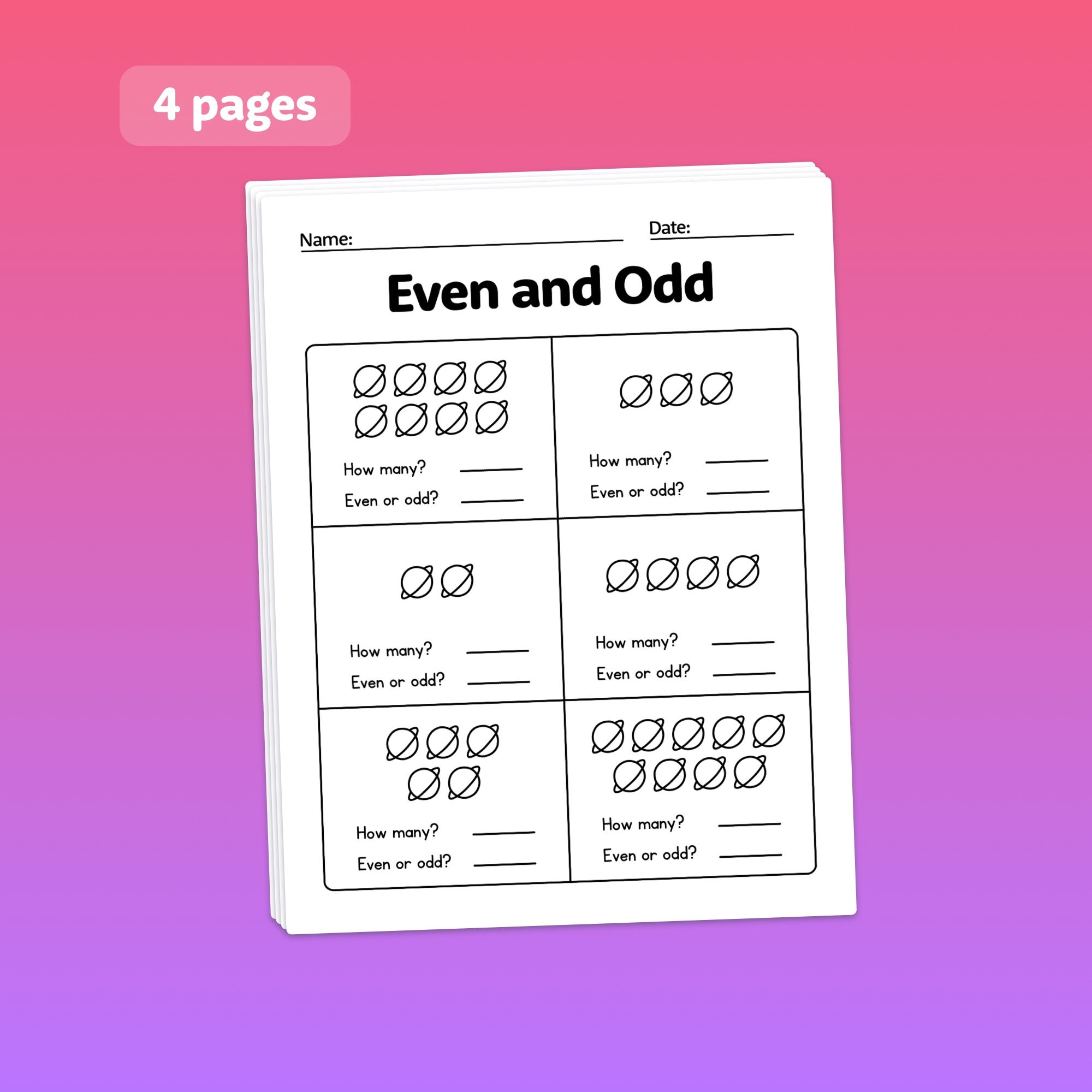 1st & 2nd Grade Even and Odd Numbers Worksheets | 2nd Grade Math ...