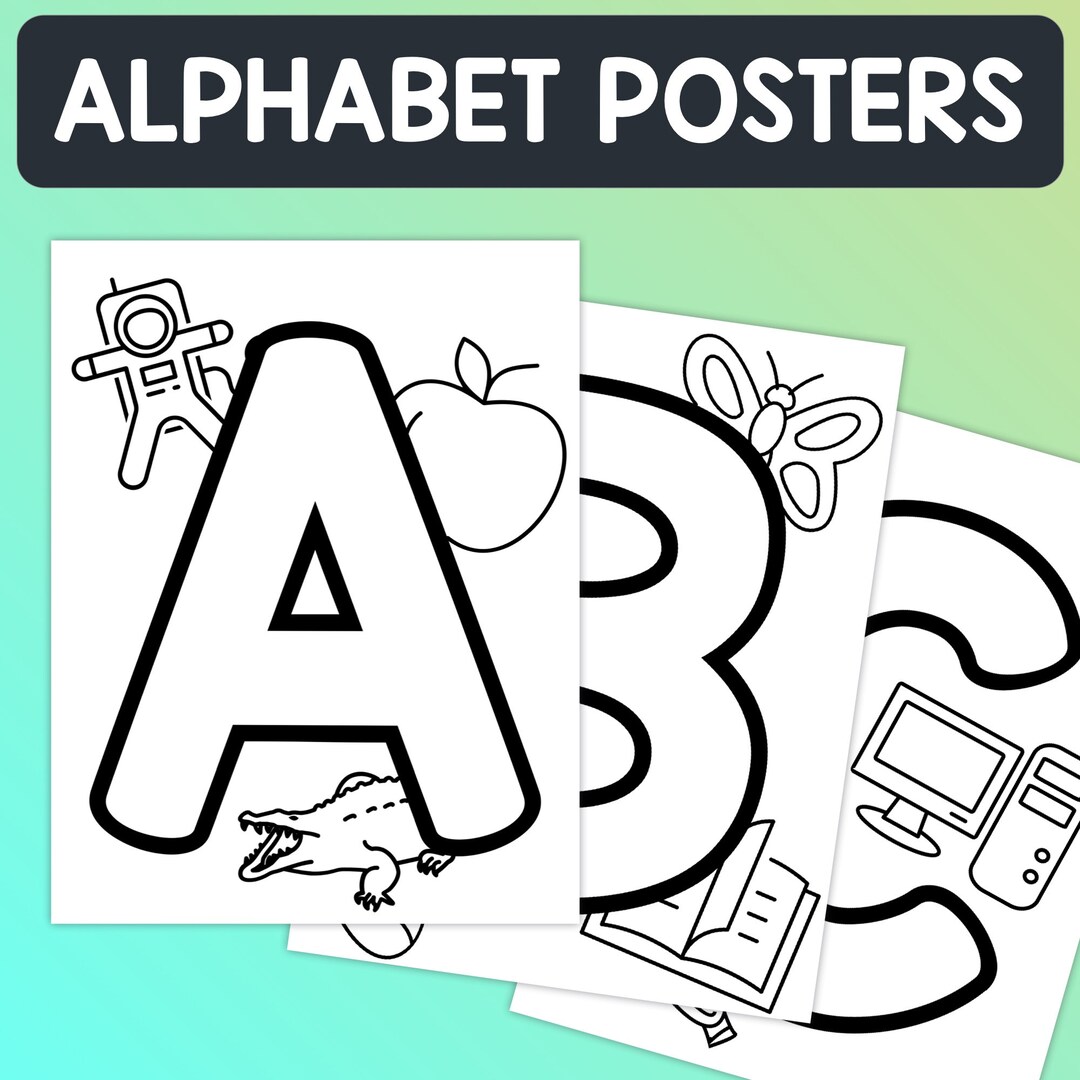 Alphabet Posters | Pre-k & Kindergarten Alphabet Coloring Sheets ...