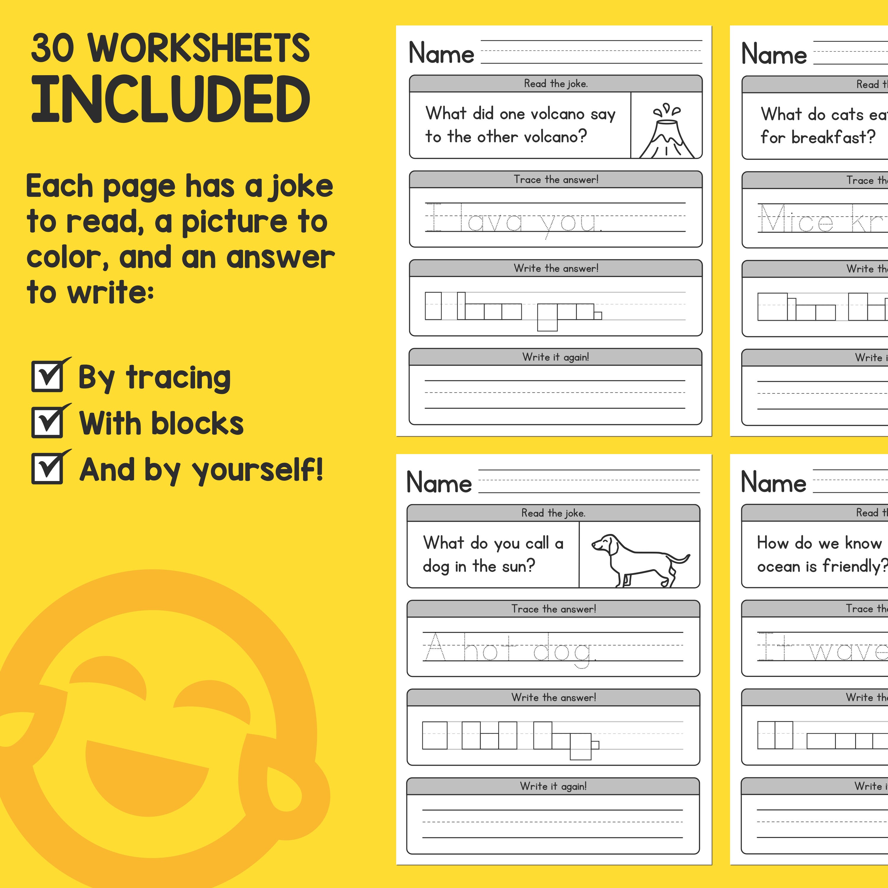 Funny Handwriting Worksheets Kinder 1st 2nd 3rd Grade / | Etsy
