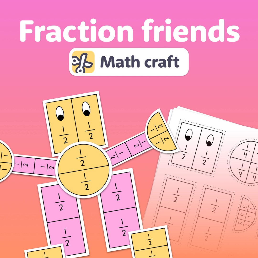 No Prep Fractions Craft | 2nd, 3rd & 4th Grade Math Center | Halves ...