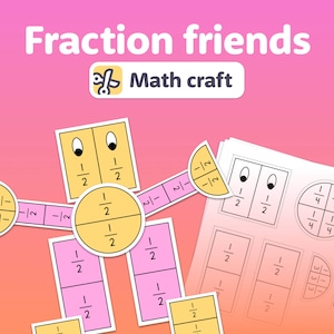 No Prep Fractions Craft | 2nd, 3rd & 4th Grade Math Center | Halves ...