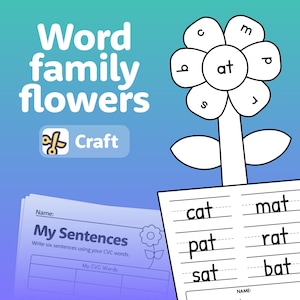 CVC Word Family Craft | Kindergarten CVC Words Activity, Kindergarten ...