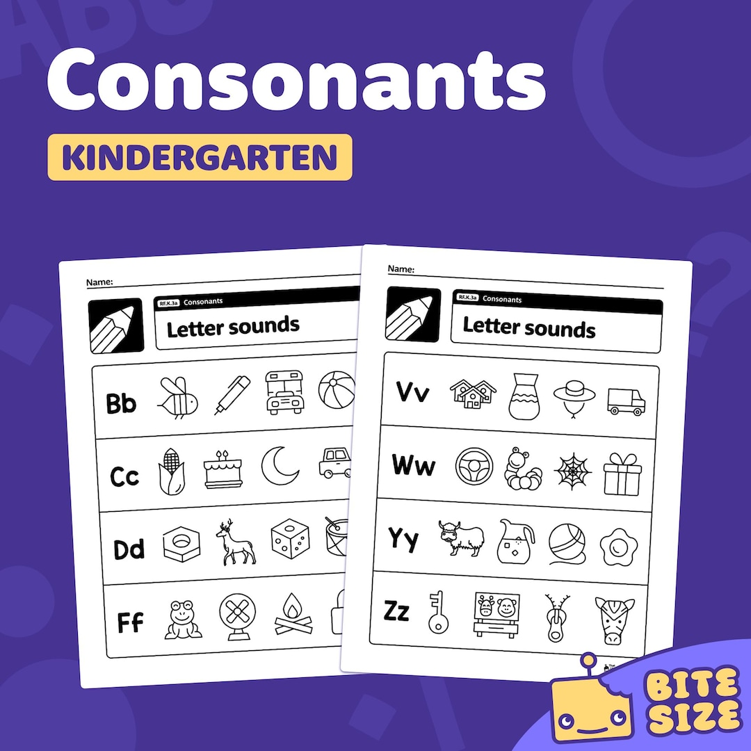 Consonants Worksheets | Kindergarten Beginning Letter Sounds Phonics ...