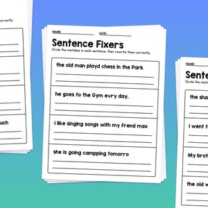 No Prep Fixing Sentences Worksheets | 1st, 2nd, 3rd Grade, & ESL ...