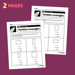 Partition Rectangles Worksheets | 2nd Grade Math Centers and Geometry ...