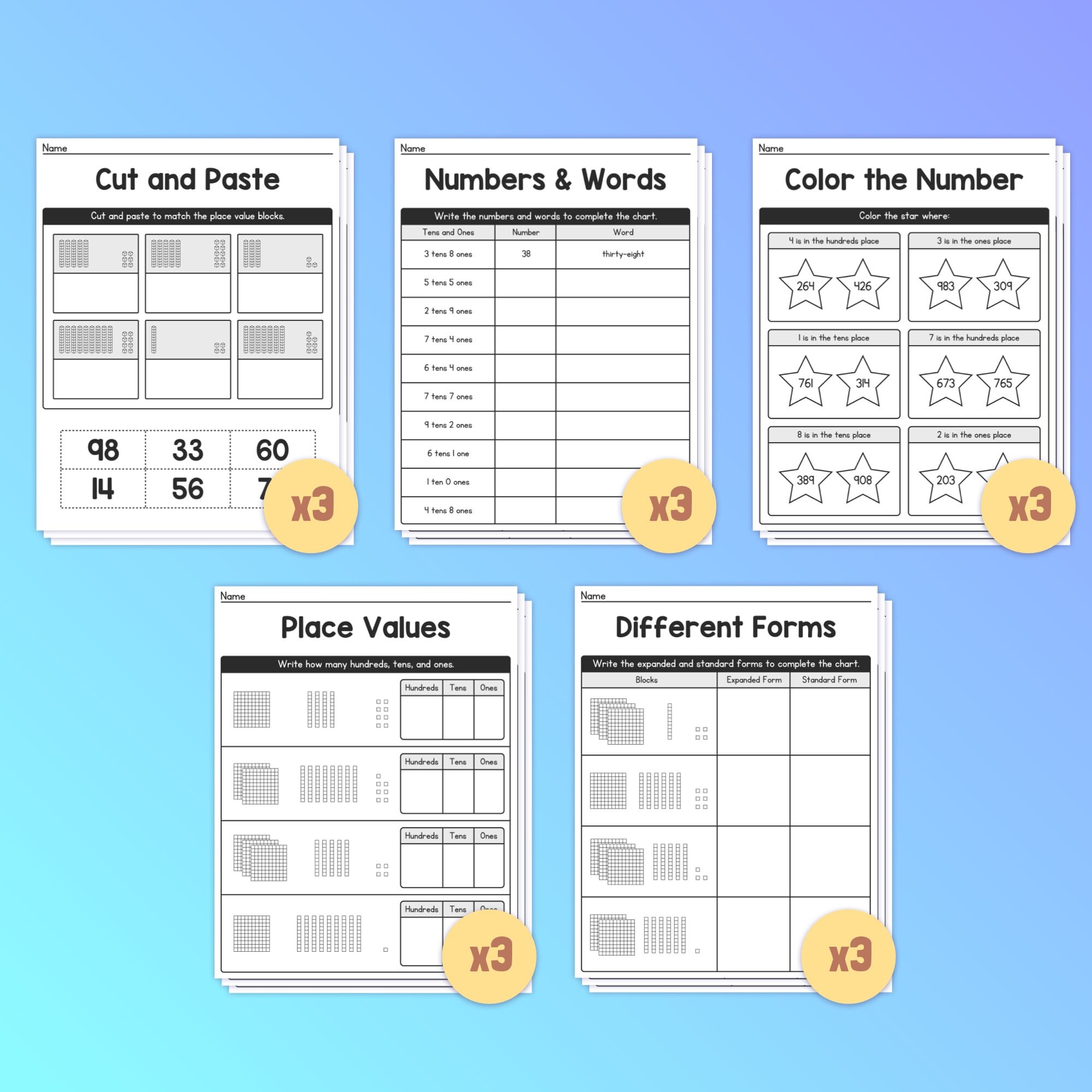 Place Value Worksheets | 1st, 2nd, 3rd Grade Common Core Math – Ones ...