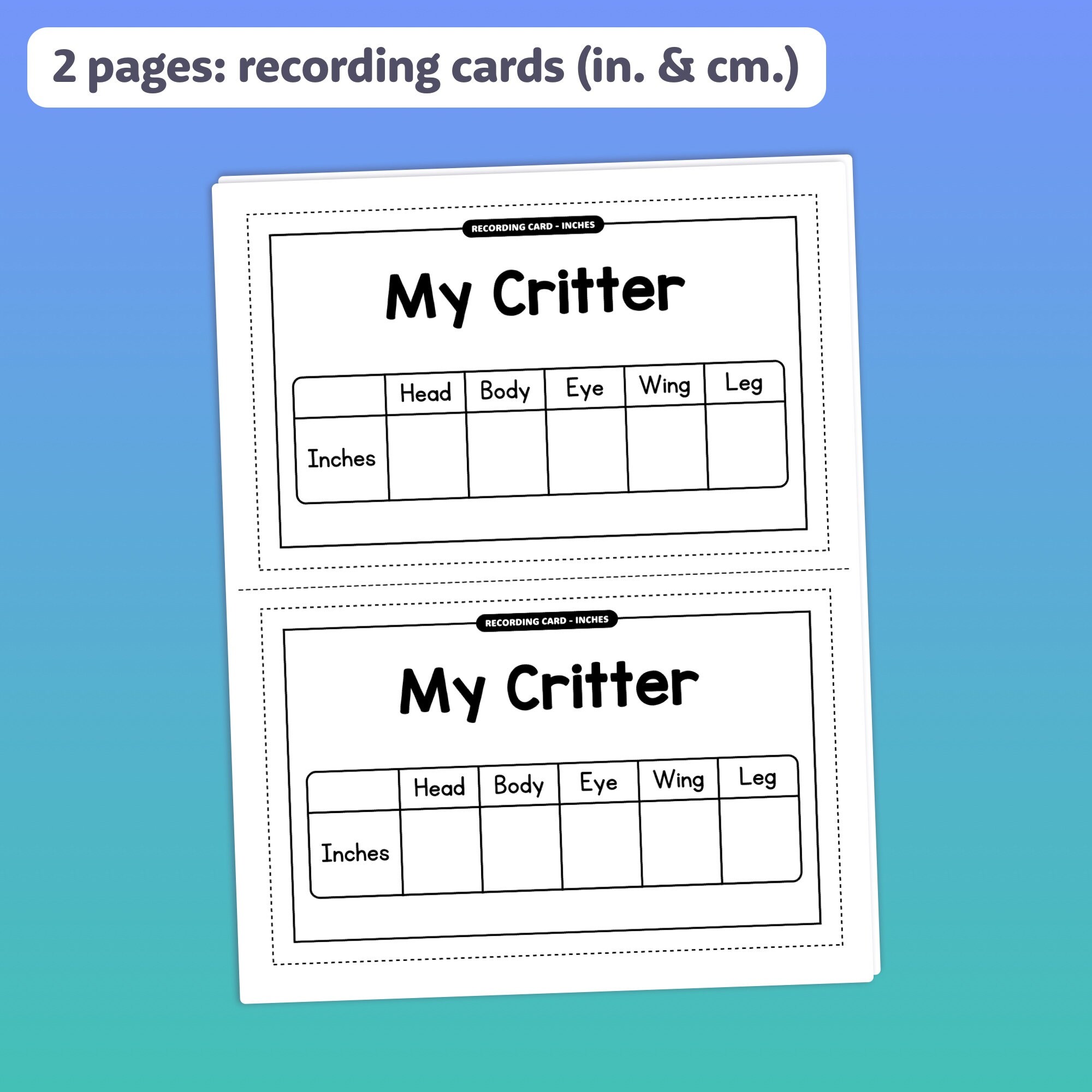 No Prep Measurement Craft 1st & 2nd Grade Measurement Math Craft, Math ...