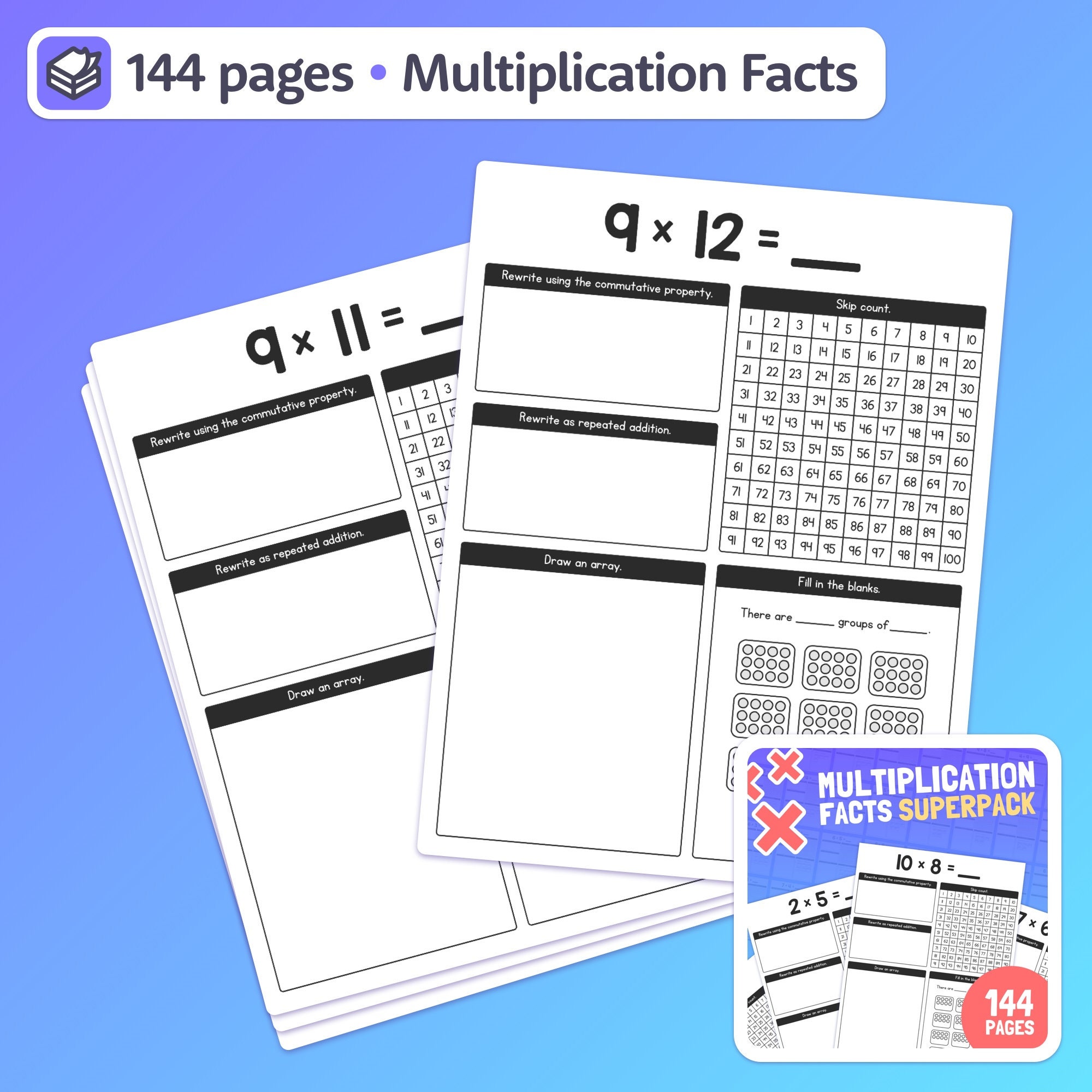 Multiplication Bundle | 2nd, 3rd, 4th Grade Multiplication Worksheets ...